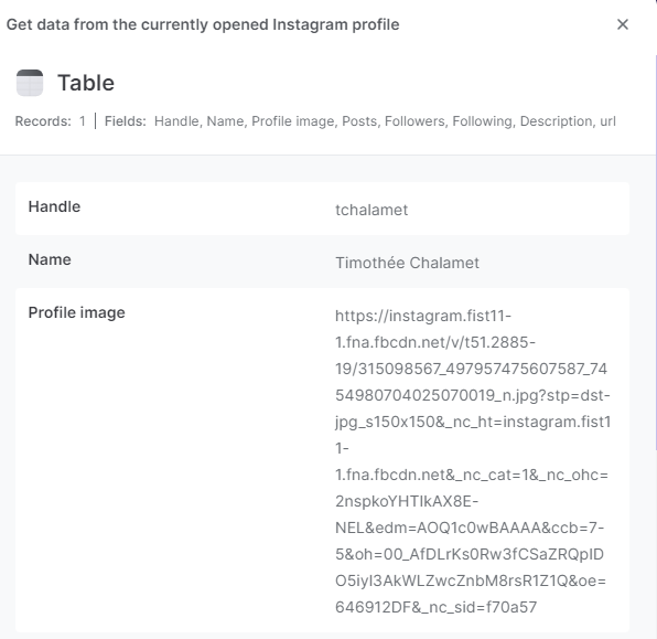 Automatically Extract Instagram Profile Data for Research | Bardeen