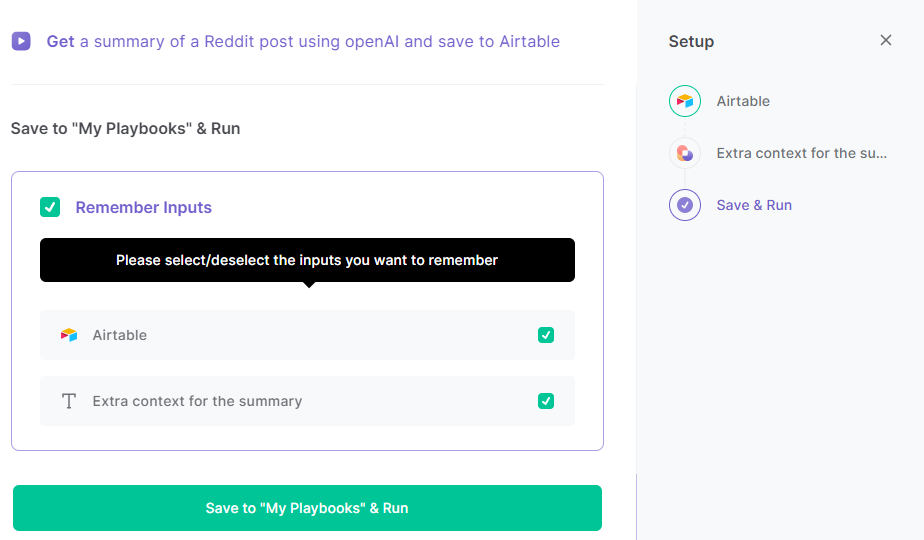Get a summary of a Reddit post using openAI and save to Airtable