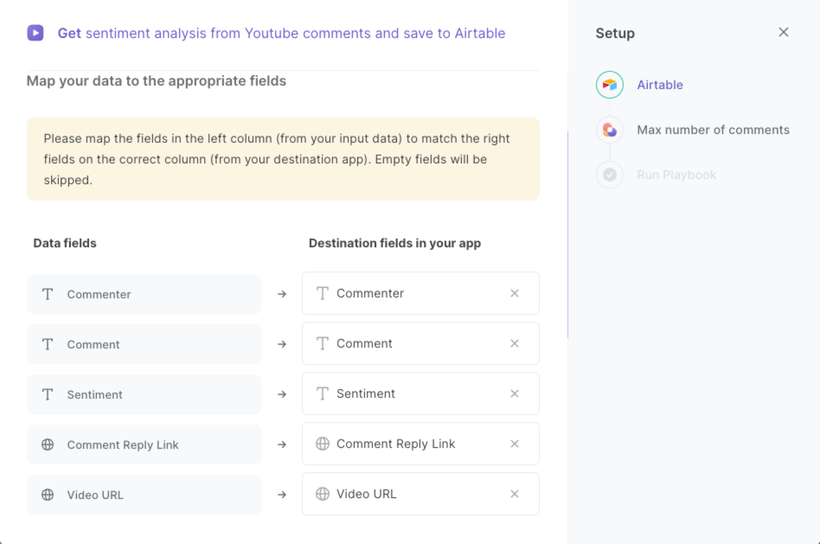 Analyze YouTube Comments Sentiment & Save to Airtable in Steps
