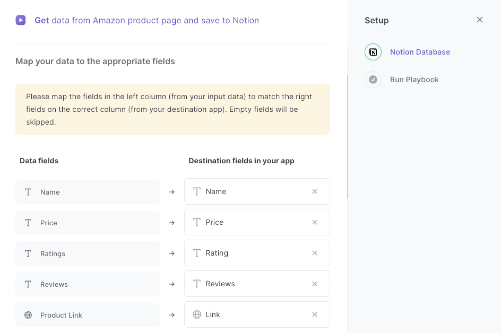 Get data from Amazon product page and save to Notion