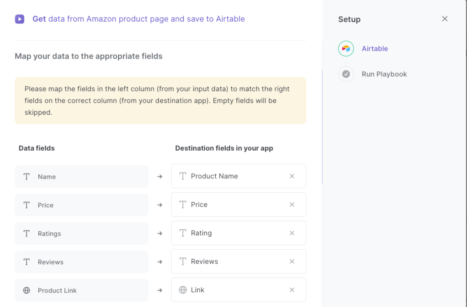 Get data from Amazon product page and save to Airtable