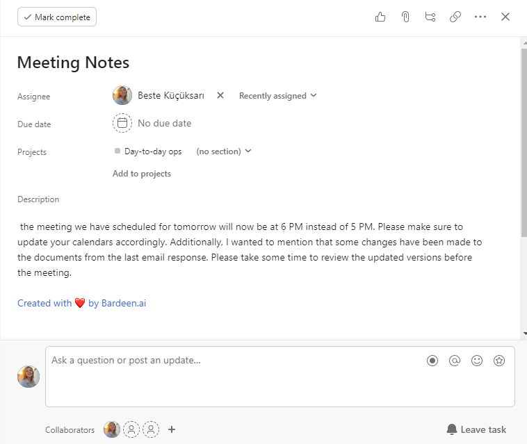 Create Asana Tasks from Emails & Meetings Instantly | Bardeen Automation