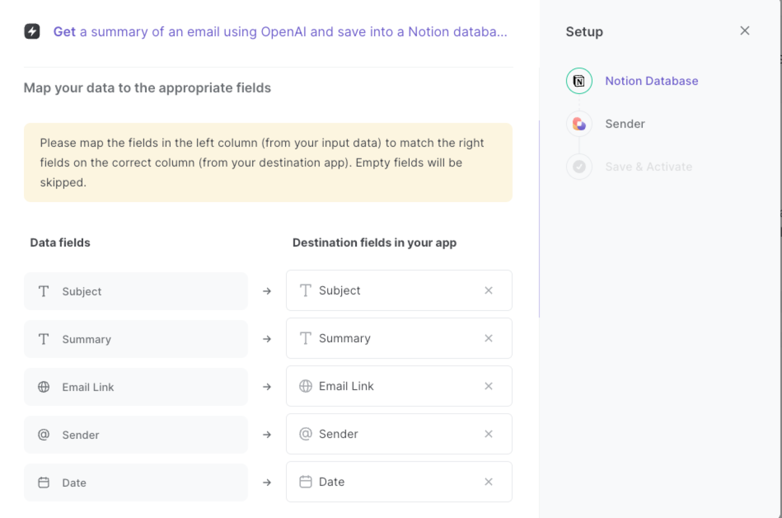 Summarize and save new emails to Notion using OpenAI