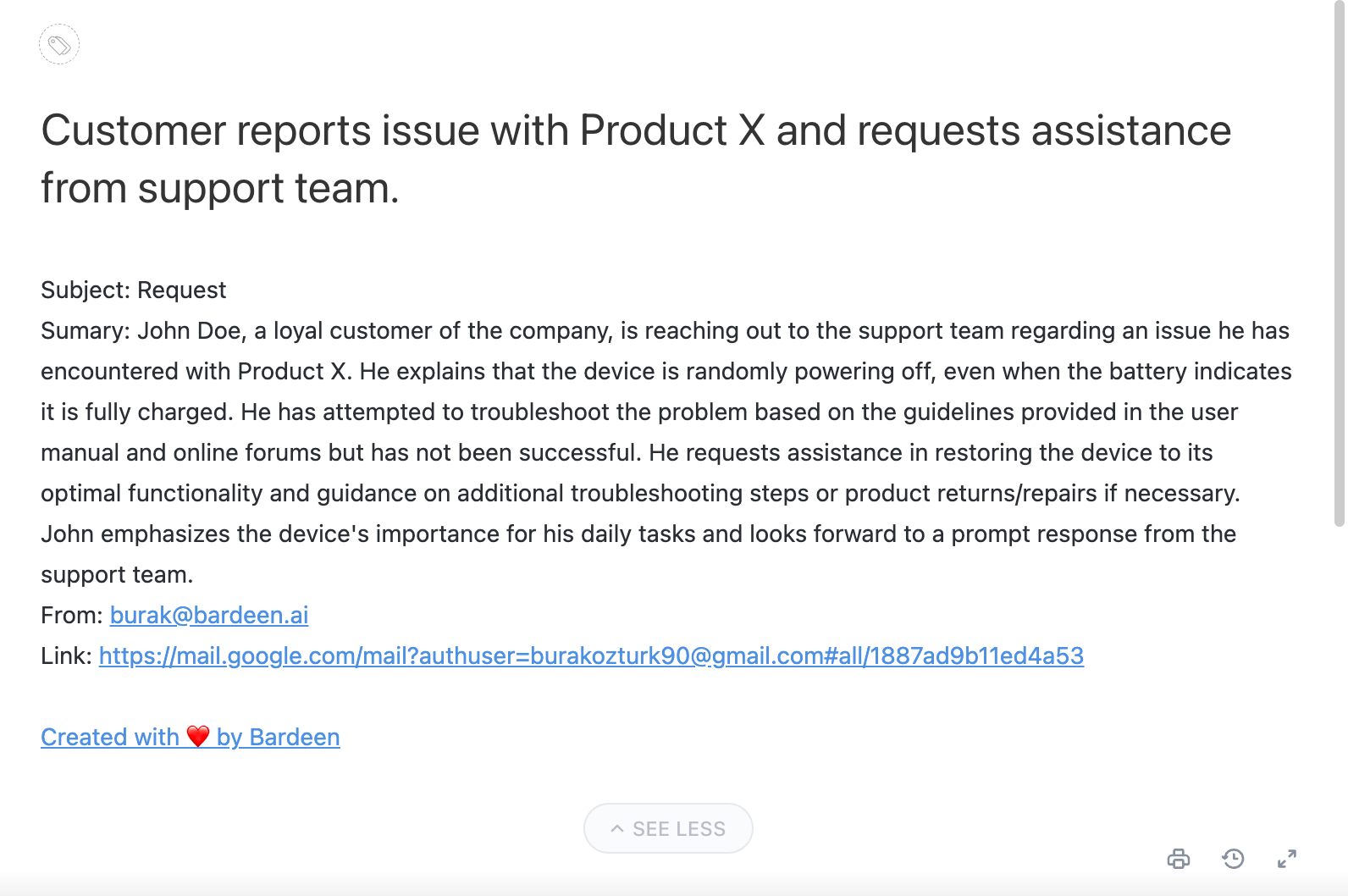 Sync Email Summaries to ClickUp Tasks with OpenAI | Bardeen Workflow