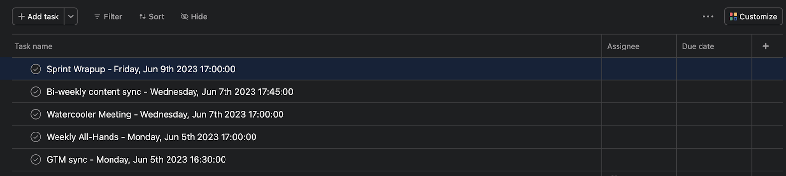 Sync Google Calendar Meetings to Asana Tasks Weekly | Bardeen Workflow