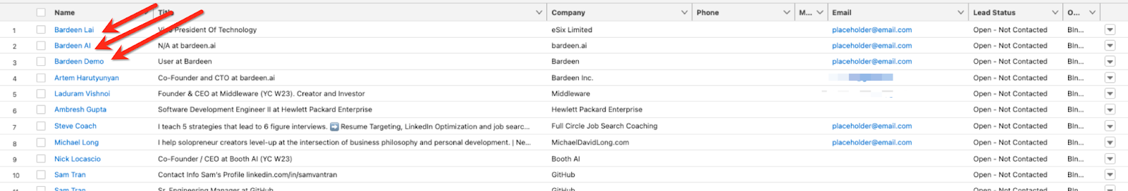 Turn LinkedIn Searches into Salesforce Leads | Bardeen Workflow