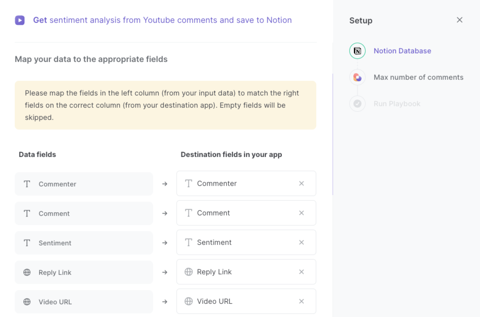 Get sentiment analysis from Youtube comments and save to Notion
