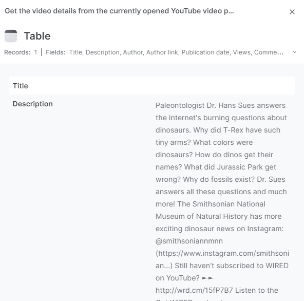 Extract YouTube Video Data Instantly | Bardeen Workflow