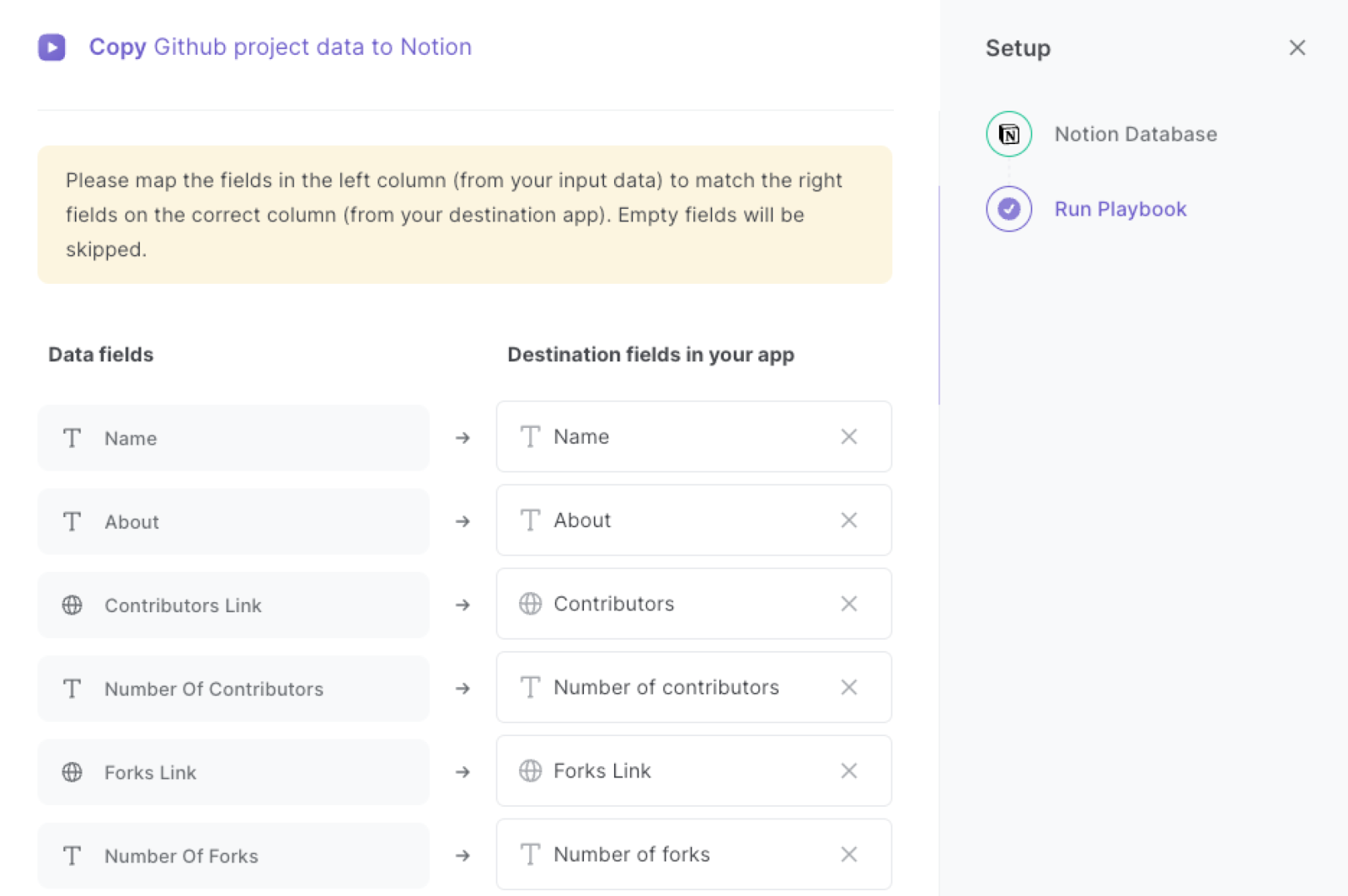 Copy Github project data to Notion