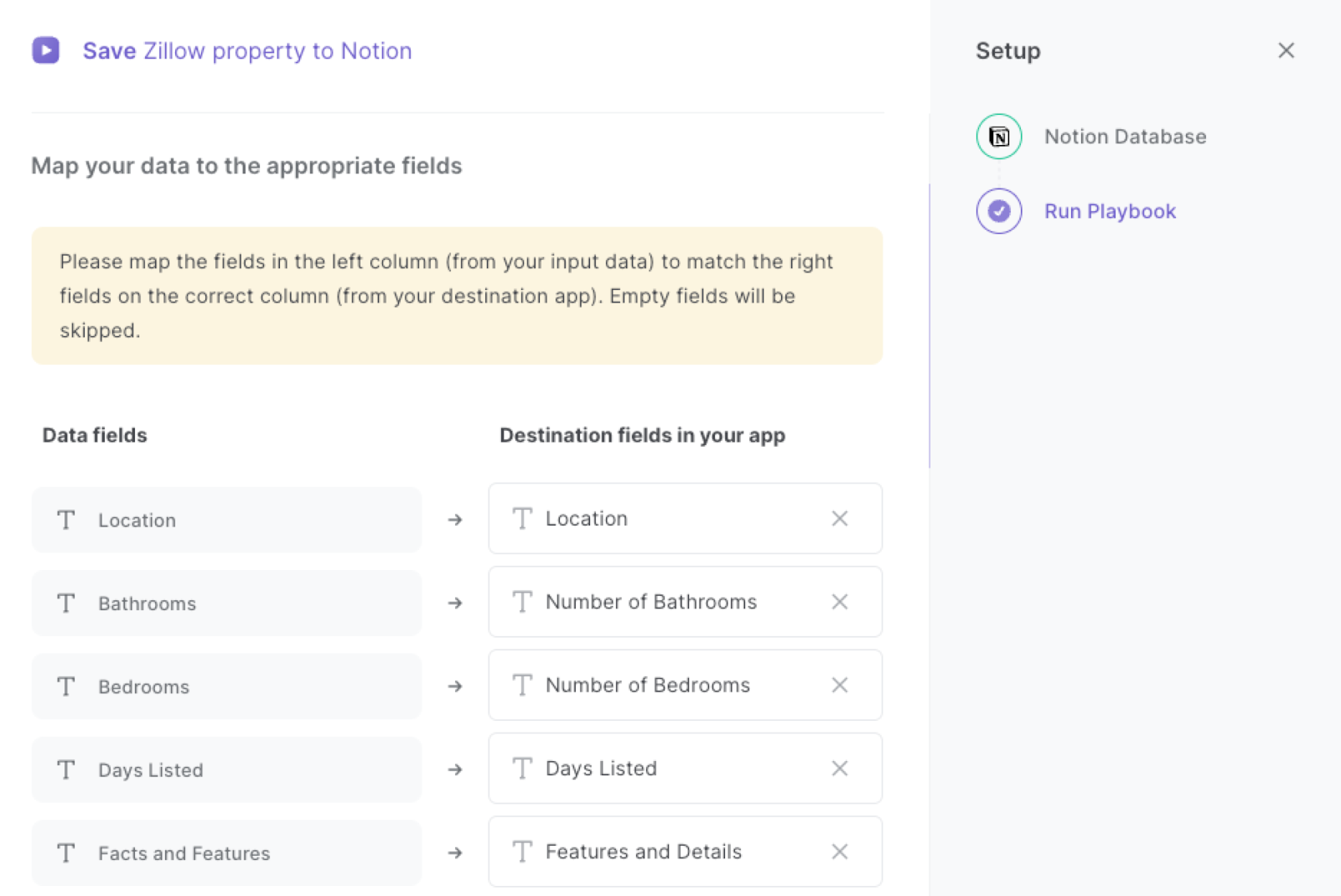 Save Zillow property to Notion