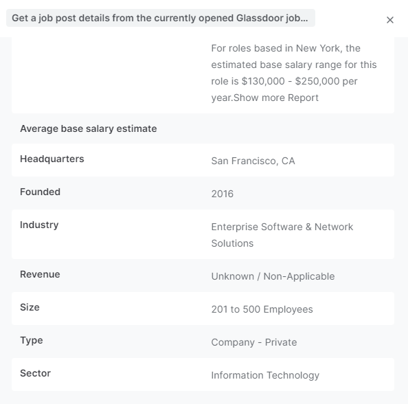 Extract Glassdoor Job Details Instantly | Bardeen Automation