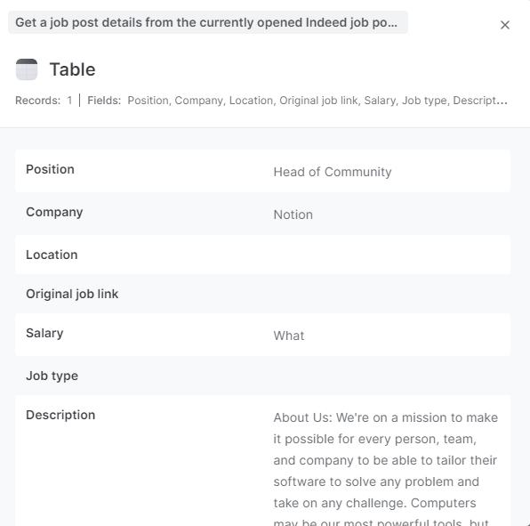 Extract Indeed Job Post Details Instantly | Bardeen Automation