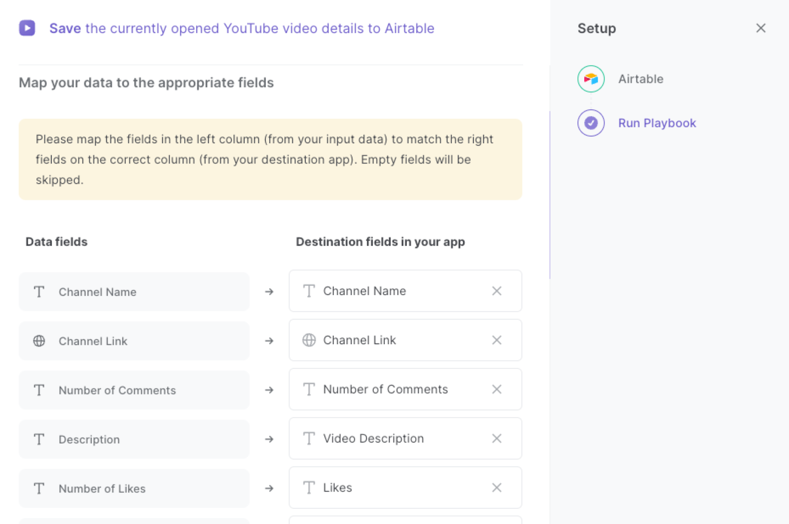 Sync YouTube Video Data to Airtable in 2 Steps | Bardeen Automation