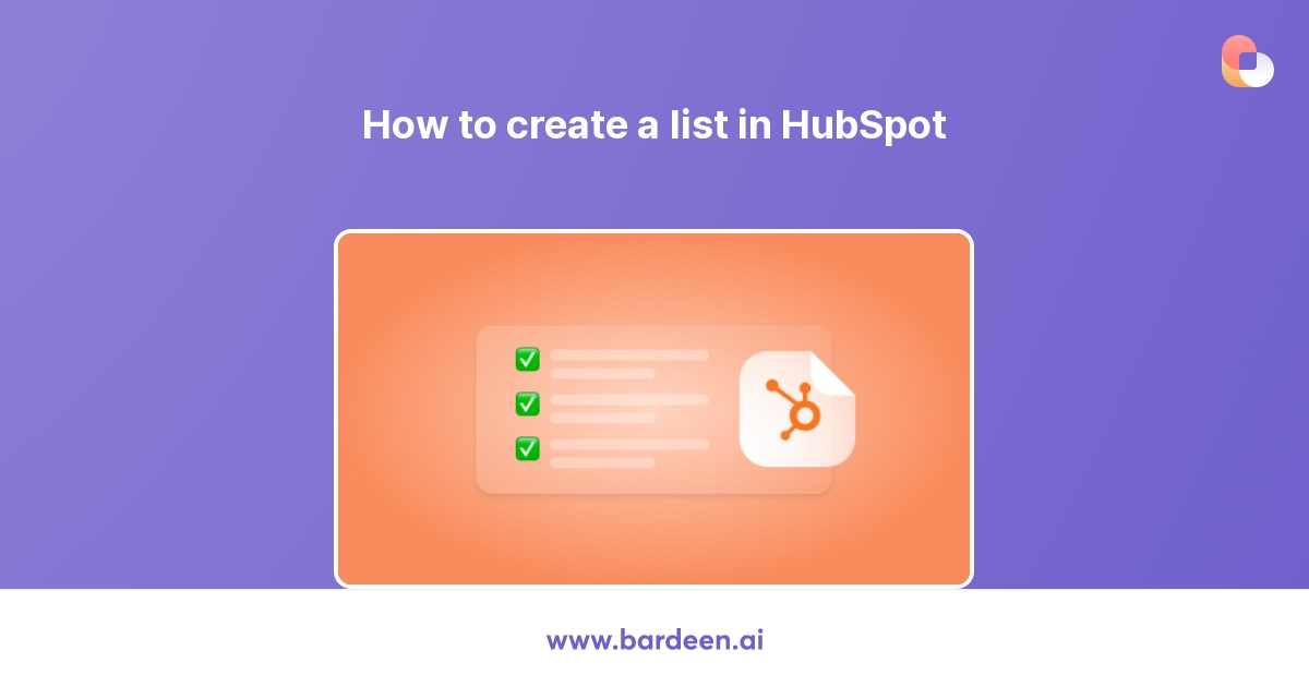 How to create a list in HubSpot