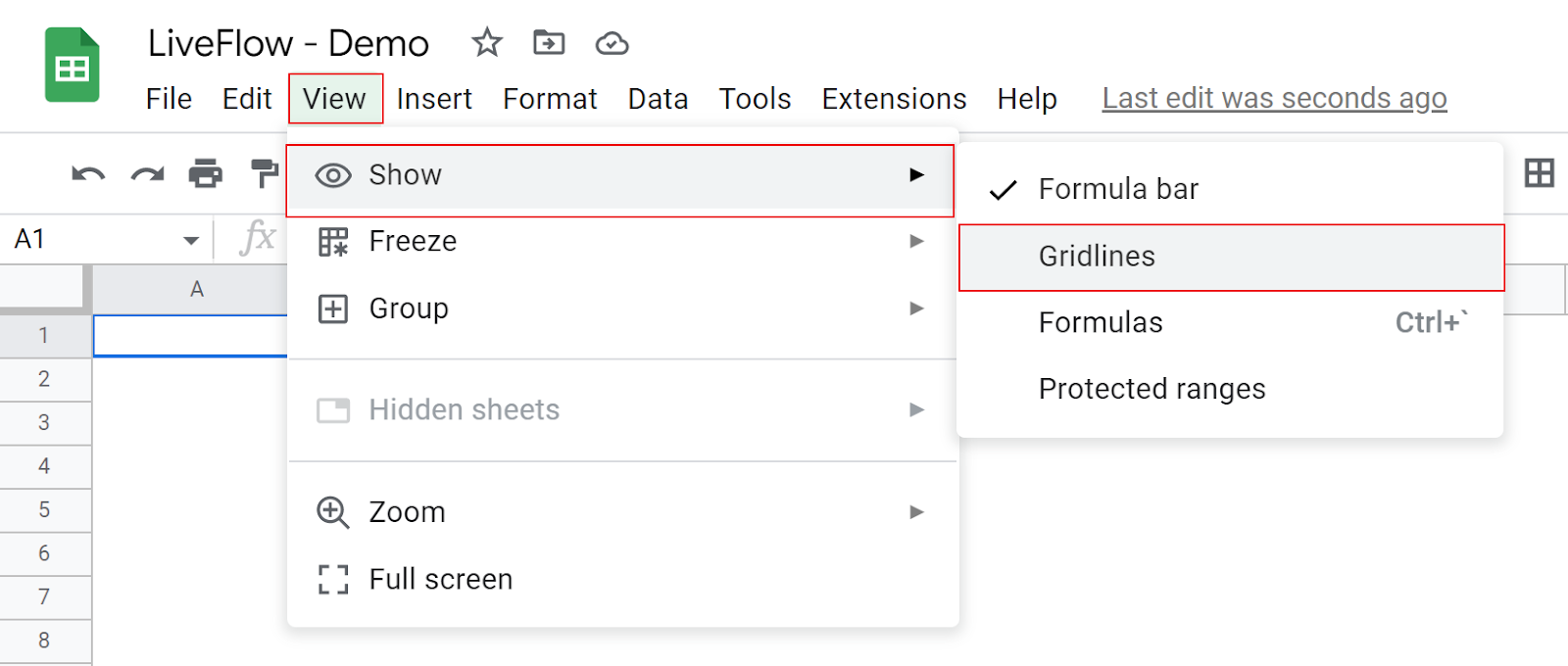 How To Show Gridlines In Google Sheets LiveFlow