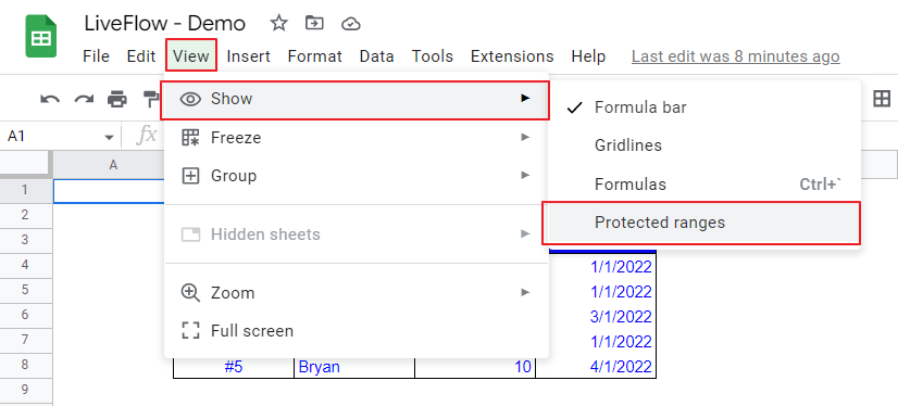 How To View Protected Ranges In Google Sheets LiveFlow