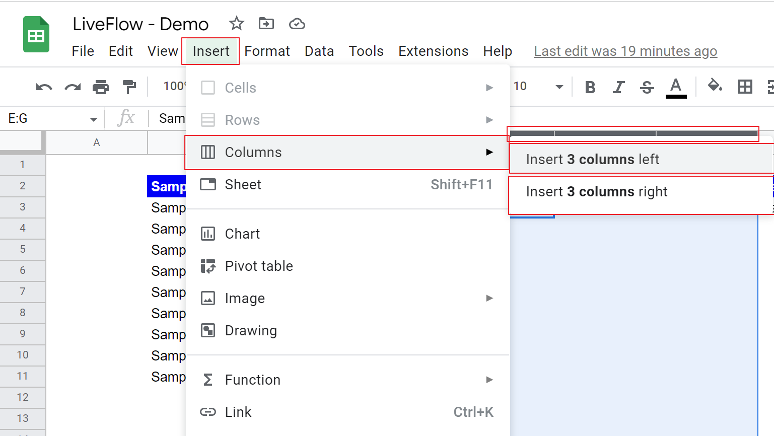 How To Insert Multiple Columns In Google Sheets LiveFlow