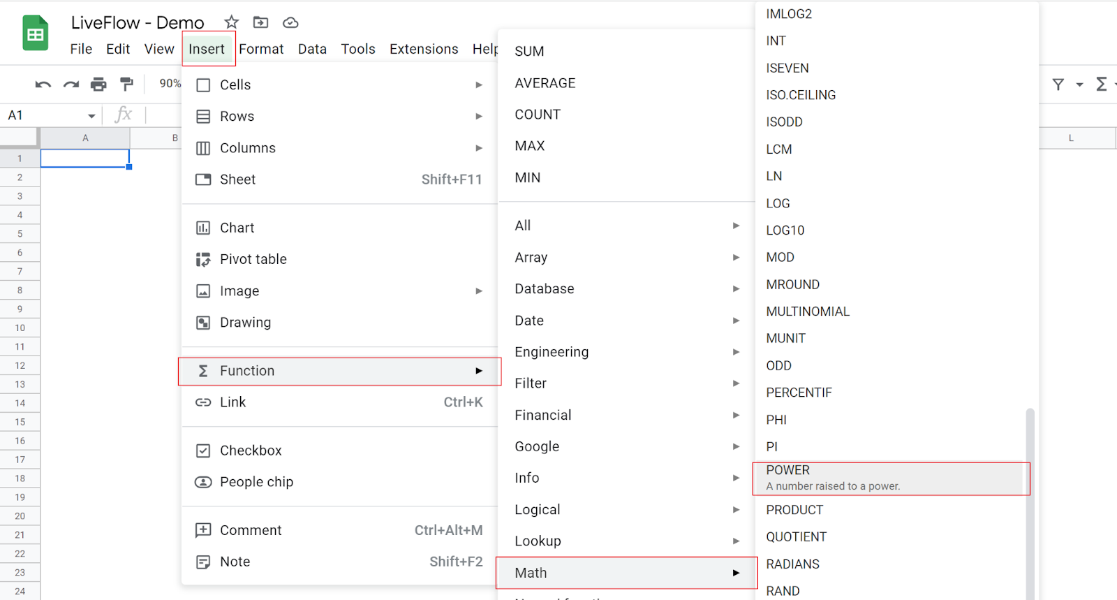 How To Use POWER Function In Google Sheets LiveFlow