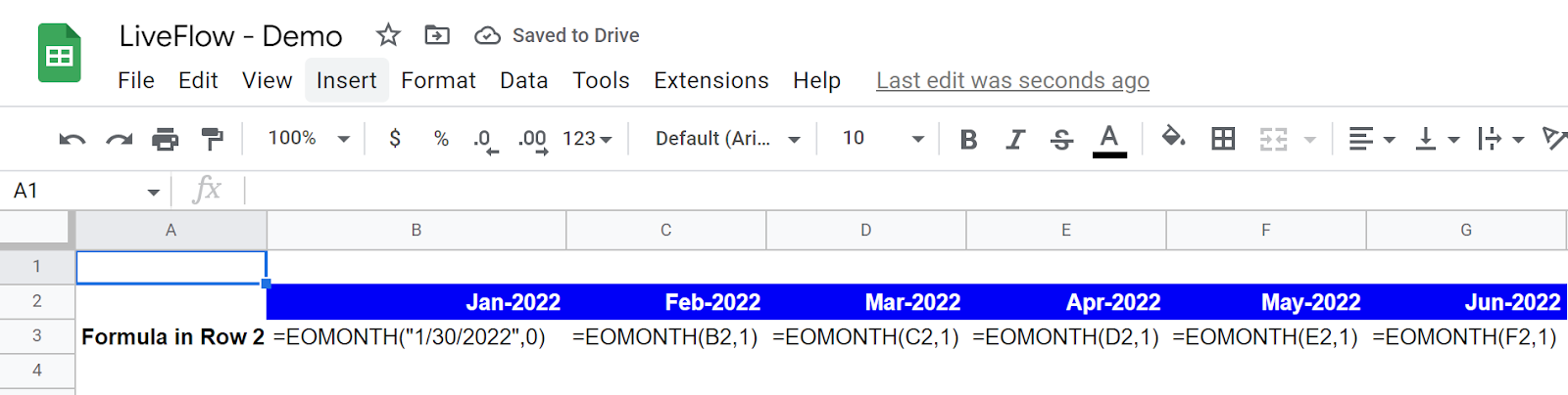 EOMONTH Function In Google Sheets Explained LiveFlow