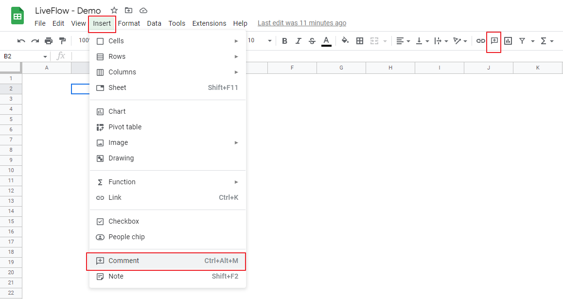 How To Add A Comment To A Cell In Google Sheets LiveFlow