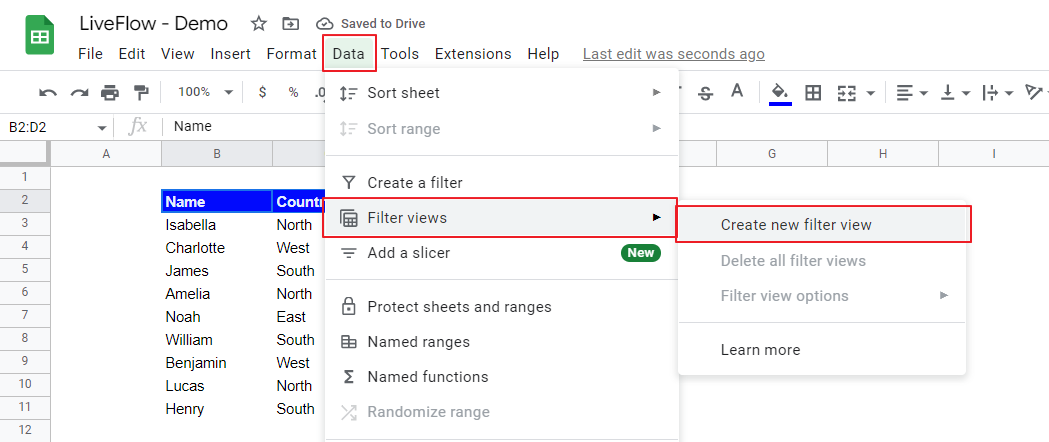 Filter Views In Google Sheets Explained LiveFlow