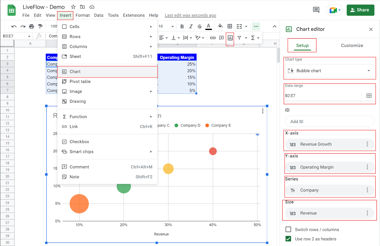 How To Make A Bubble Chart In Google Sheets LiveFlow