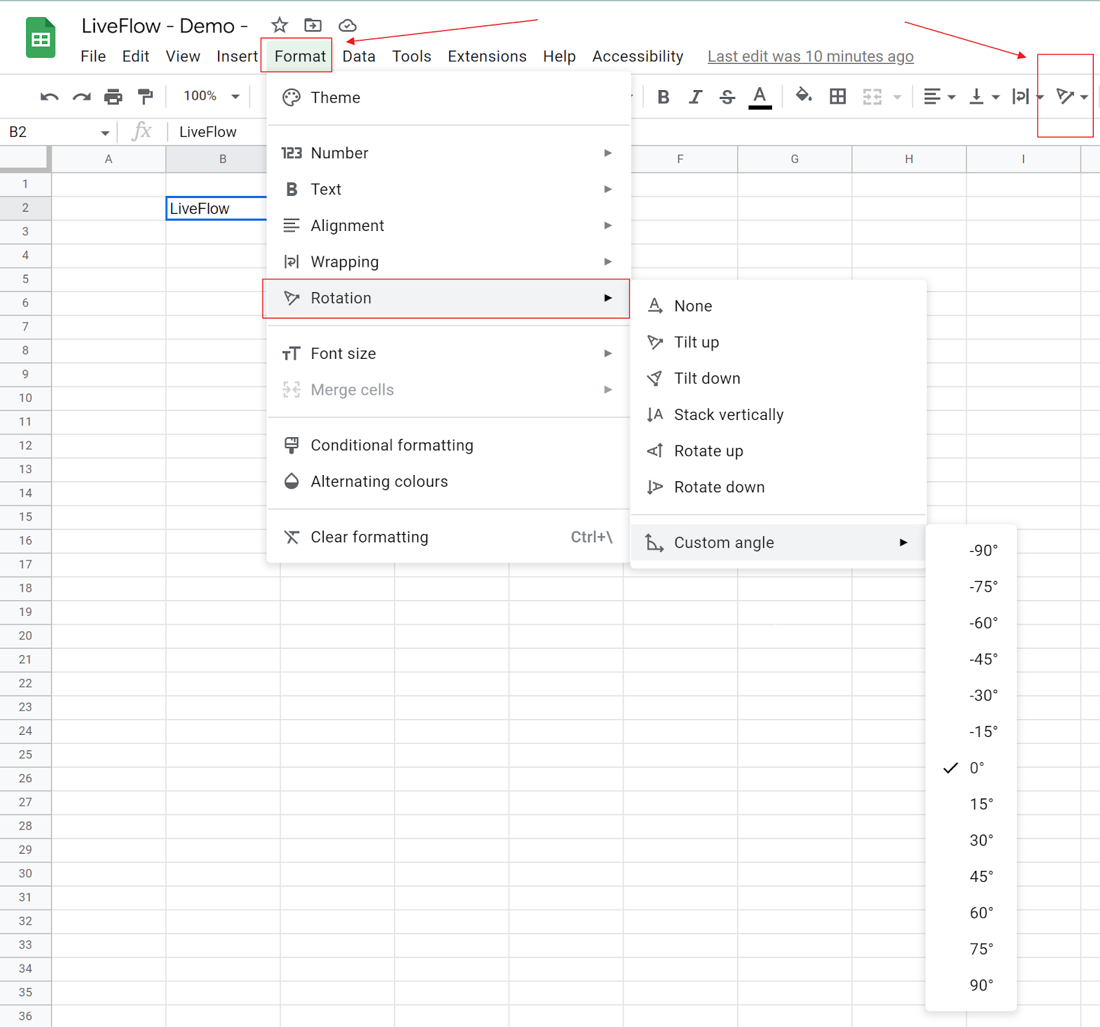 How To Rotate Text In Google Sheets LiveFlow