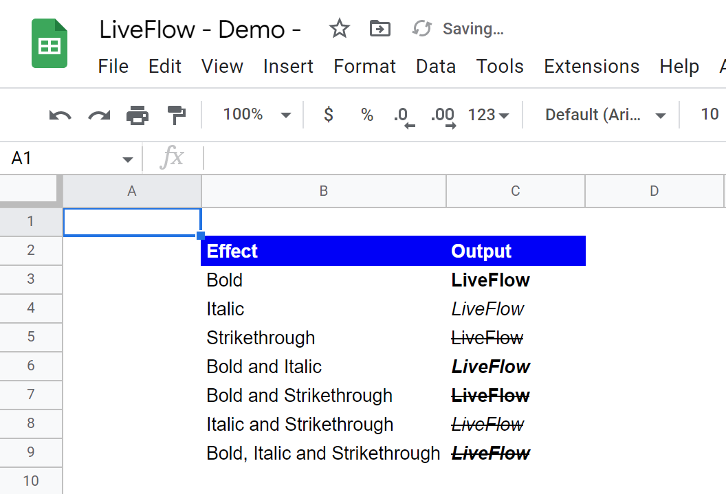 How To Make Text Bold Italic And Strikethrough In Google Sheets
