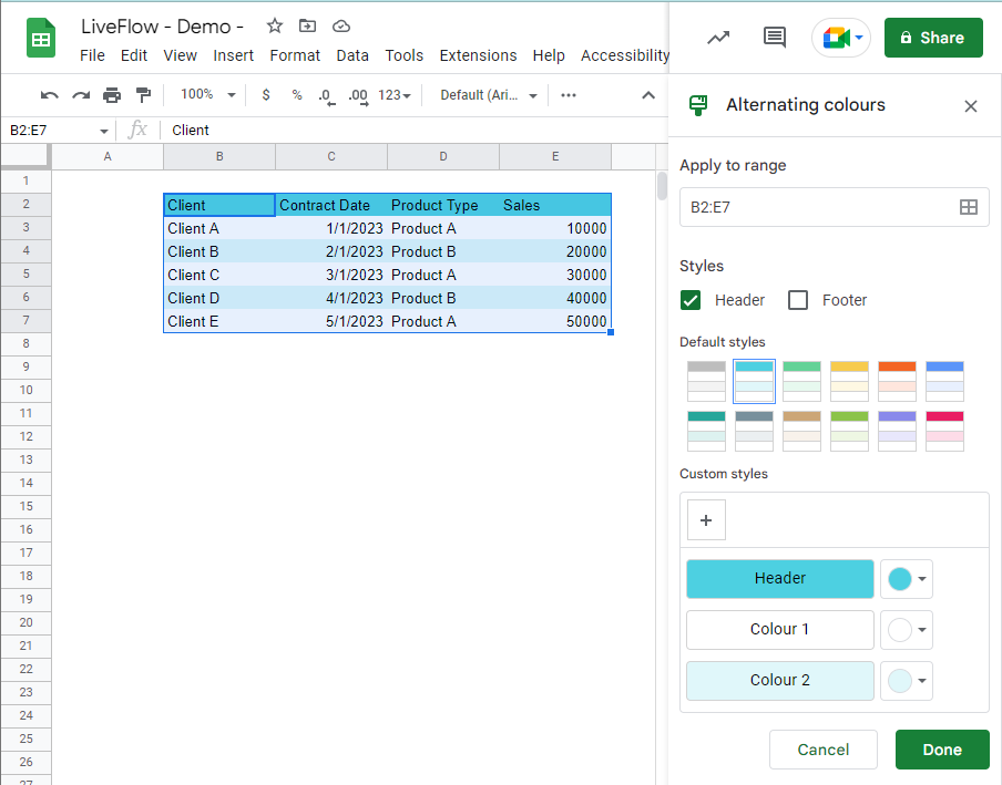 How To Make A Table In Google Sheets LiveFlow