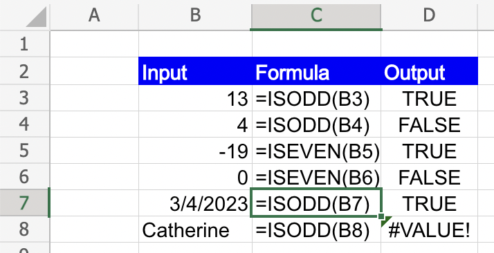 ISODD and ISEVEN Formulas in Excel: Explained | LiveFlow