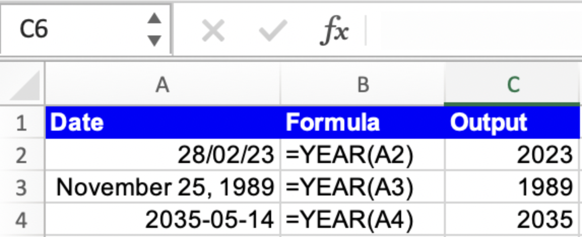YEAR Function in Excel: Explained | LiveFlow
