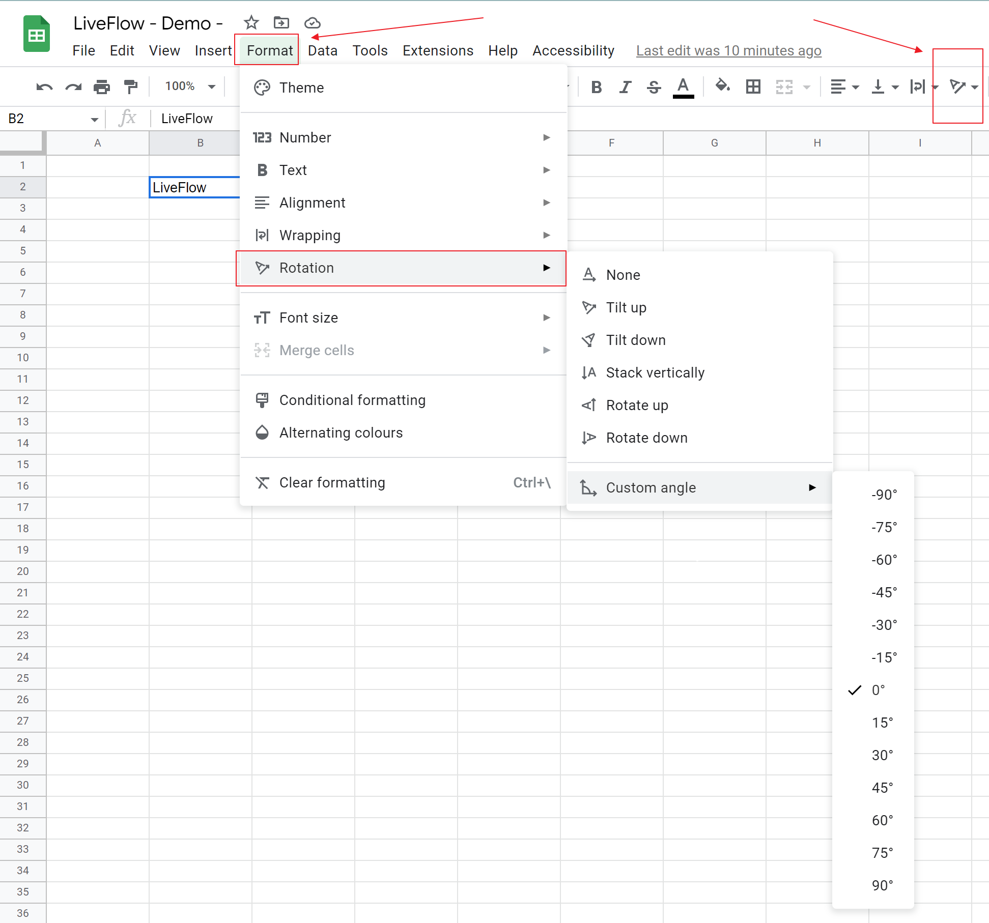 How To Rotate Text In Google Sheets LiveFlow