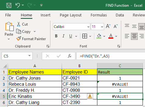 FIND Function in Excel: Explained | LiveFlow