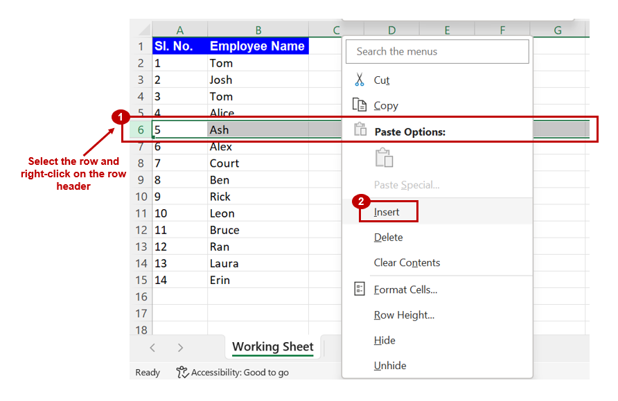 How to Add a Row and Multiple Rows in Excel | LiveFlow