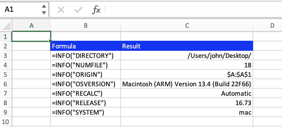 How to Use INFO Function in Excel (Concise How-To Guide) | LiveFlow
