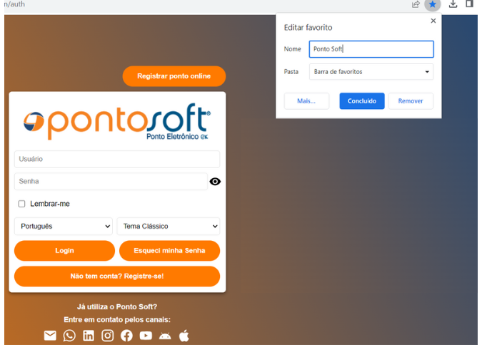 Registro de Ponto Online do Ponto Soft