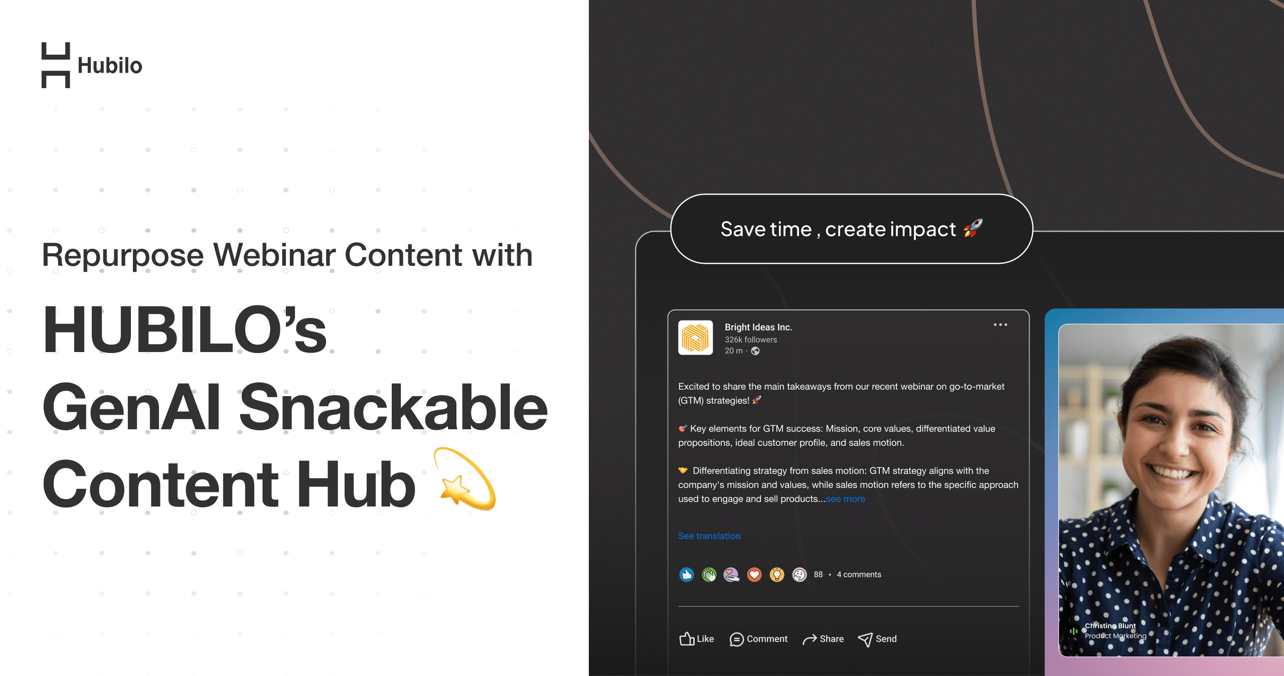 Repurpose Webinar Content with Hubilo’s GenAI Snackable Content Hub