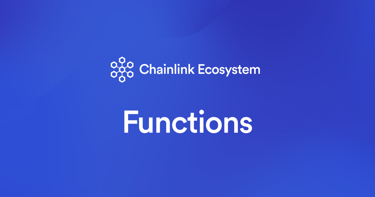 Functions | Chainlink | Every Chainlink integration and partnership