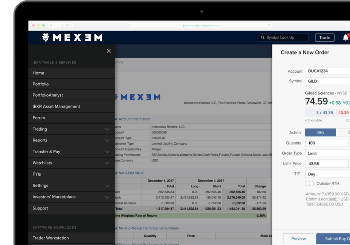 Beheer uw portfolio , rapporten en transacties | MEXEM