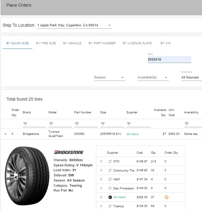 Tire Inventory Connectivity Solutions