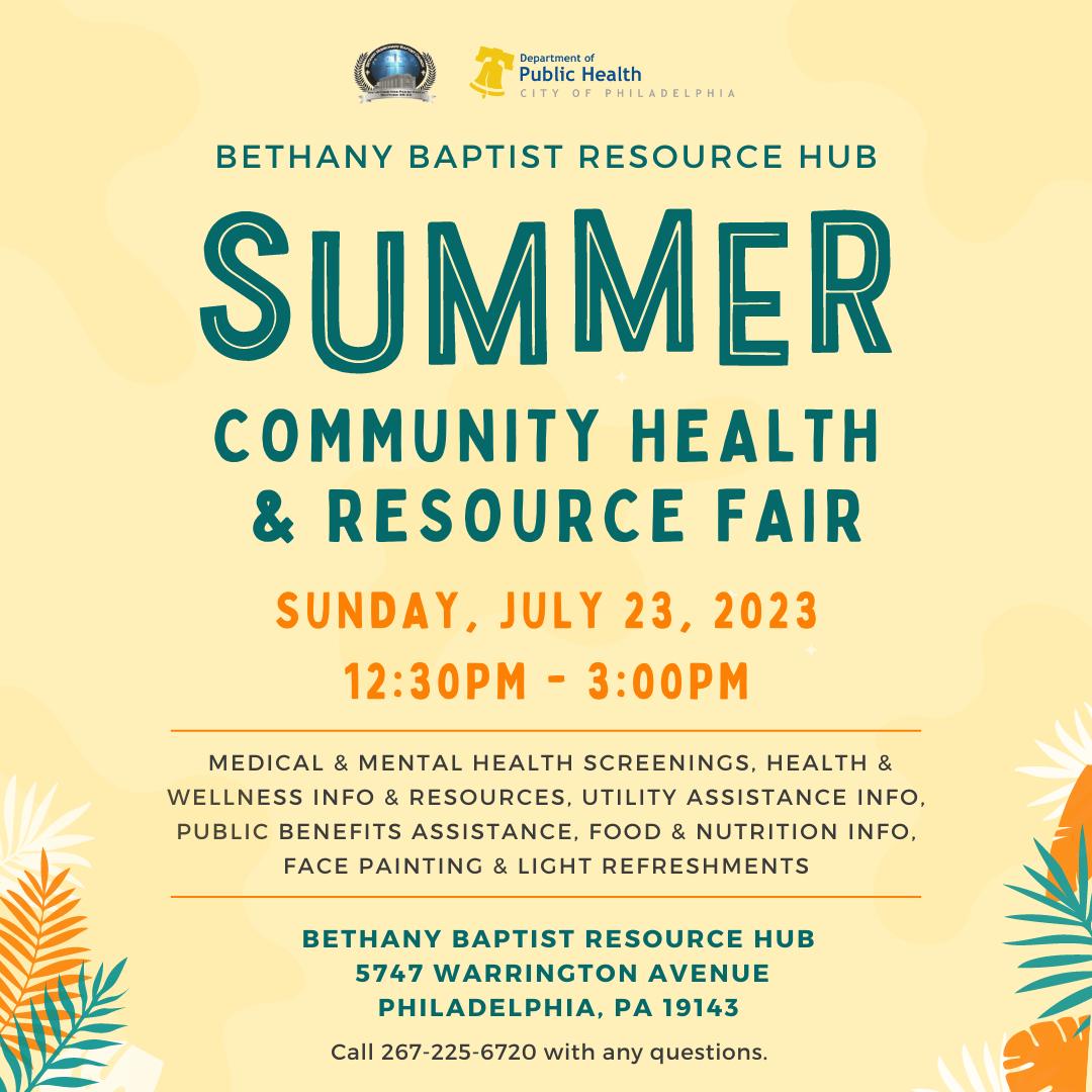 Summer Community Health & Resource Fair | Philly Loves Families