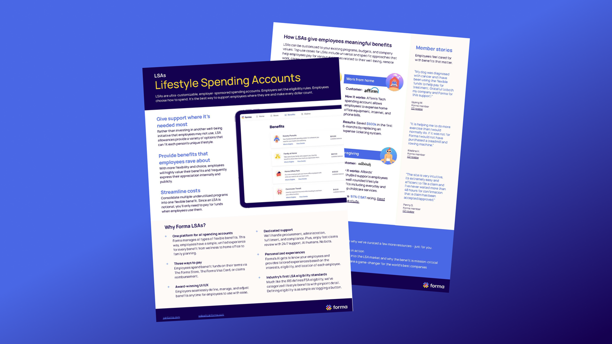 Forma Lifestyle Spending Account overview brochure | Forma Products | Forma
