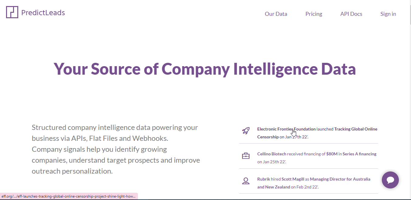 PredictLeads - Features, Reviews, Alternatives | VC Stack
