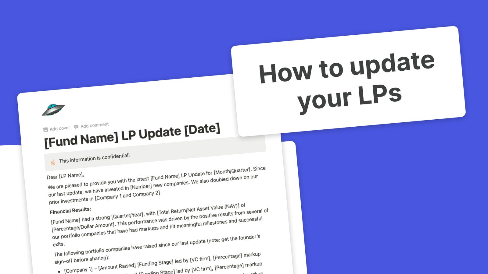 How to Write an LP update as a VC? | + Free LP Update Template