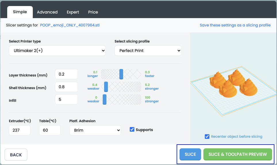 Online STL Slicer and gCODE Software - 3DPrinterOS