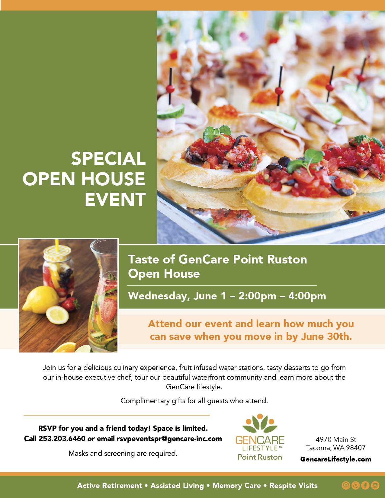 JOIN US! Taste of GenCare Point Ruston Spring Open House | GenCare ...