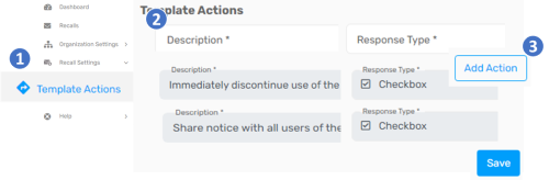 Using Templates to Create Recall Action Lists