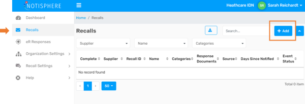 Adding and Responding to a Recall Notification - Providers