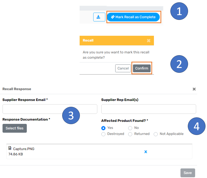 Sending Responses and Completing a Recall - Providers
