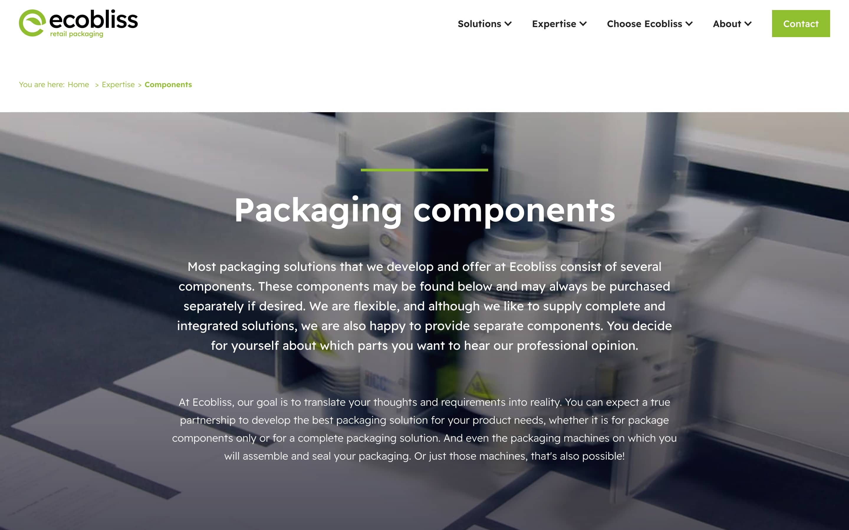 Packaging components | Ecobliss Retail Packaging
